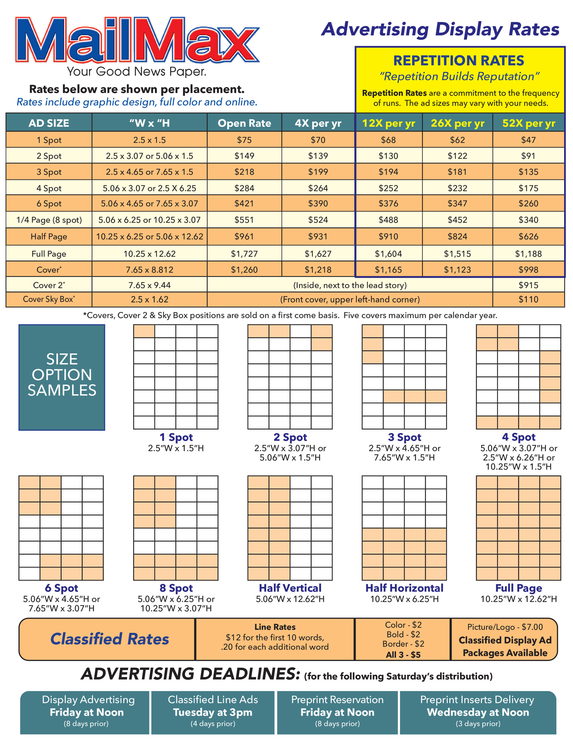 MailMax Rate Card