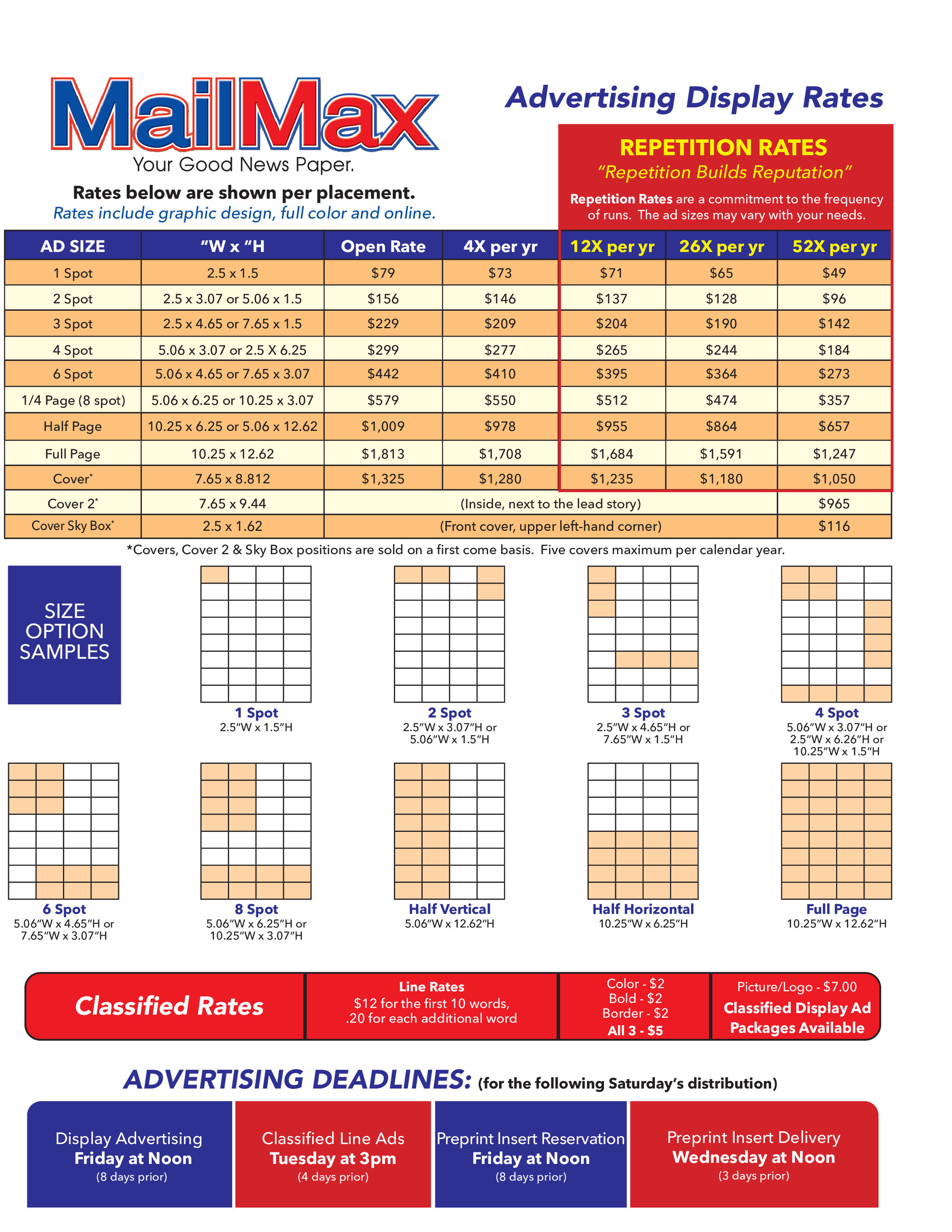 MailMax Rate Card